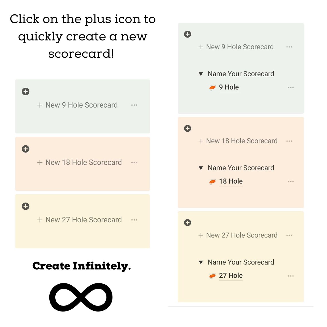 Disc Golf Scorecard & Golf Scorecard Notion Template, Solo Scorecard ...