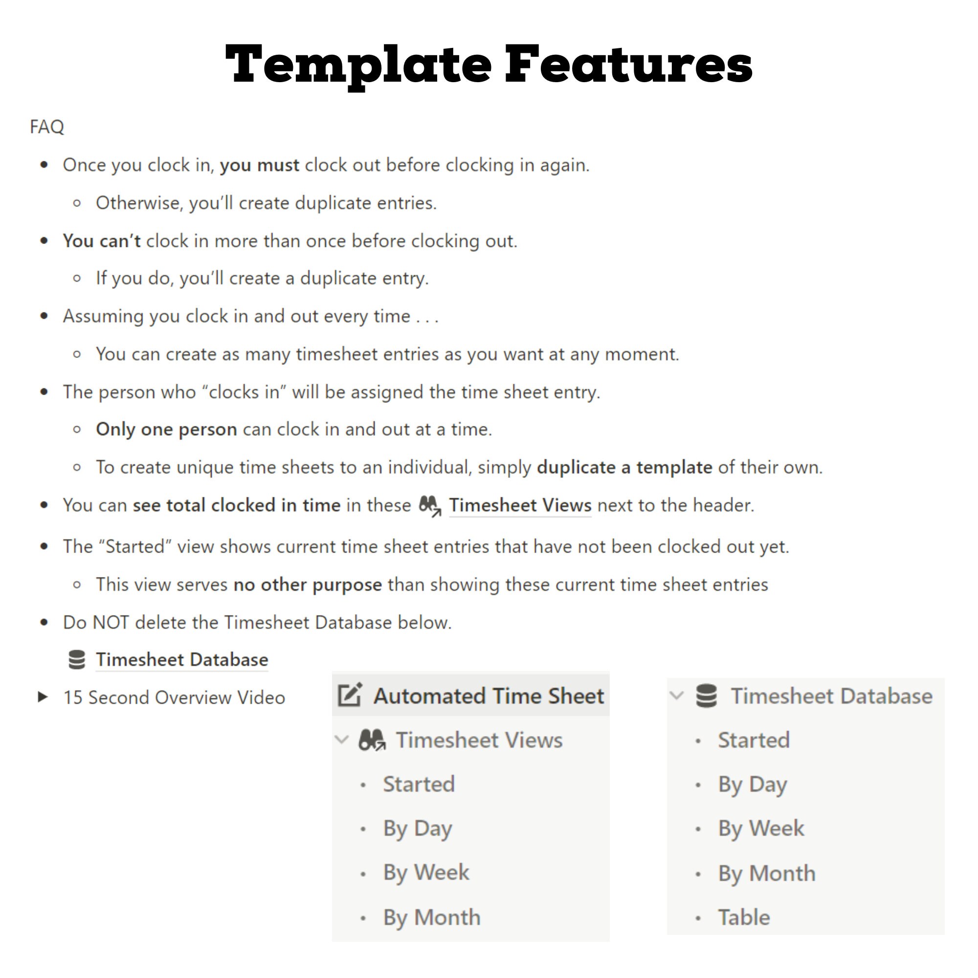 Automate Your Time Sheet, Timesheet Notion Template to Make Tracking ...