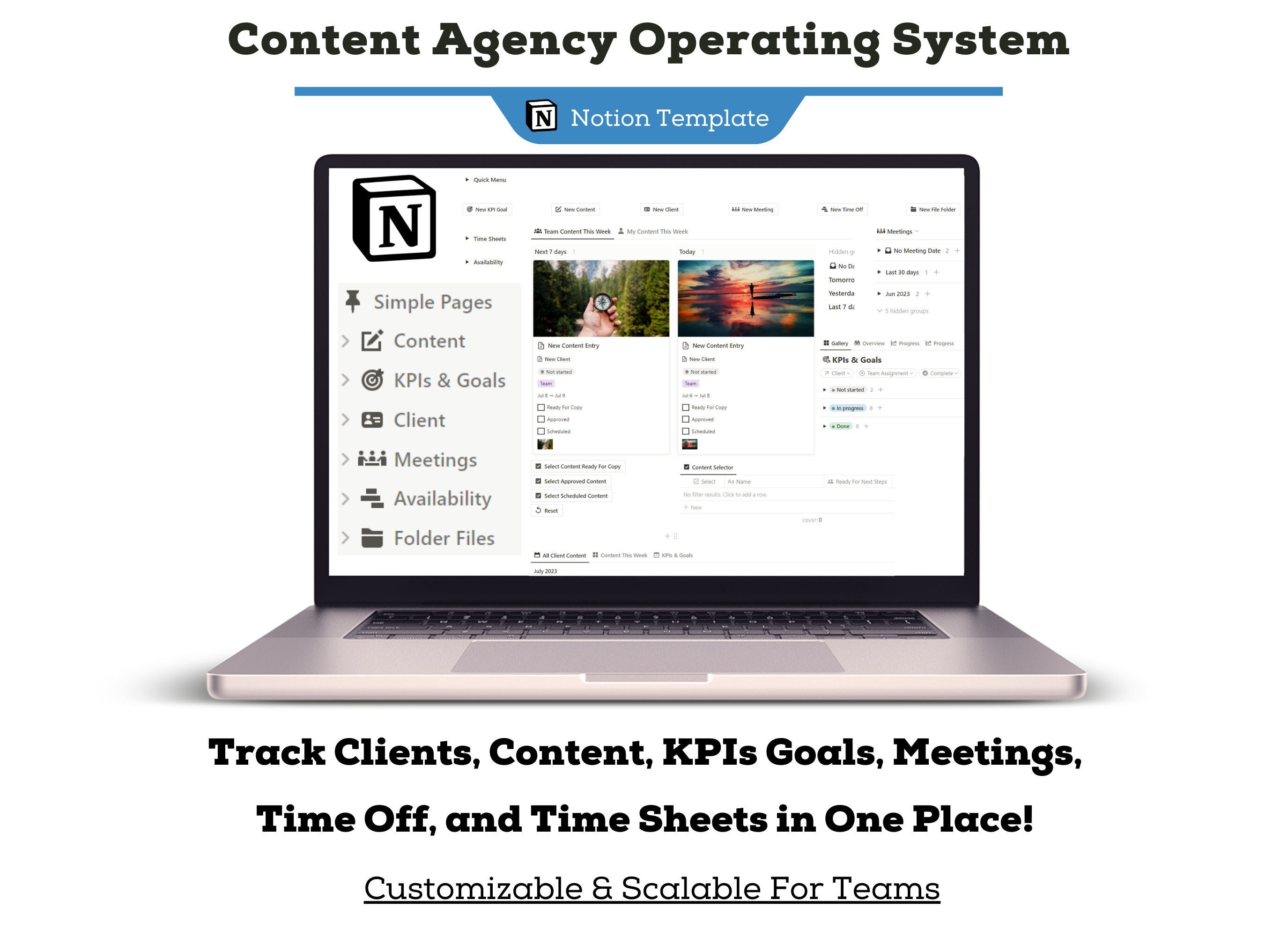 Content Agency Operating System, Digital Marketing Agency Template for Content Management ...