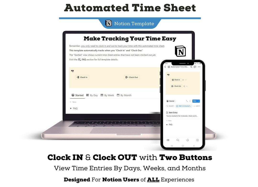 Automate Your Time Sheet, Timesheet Notion Template to Make Tracking ...
