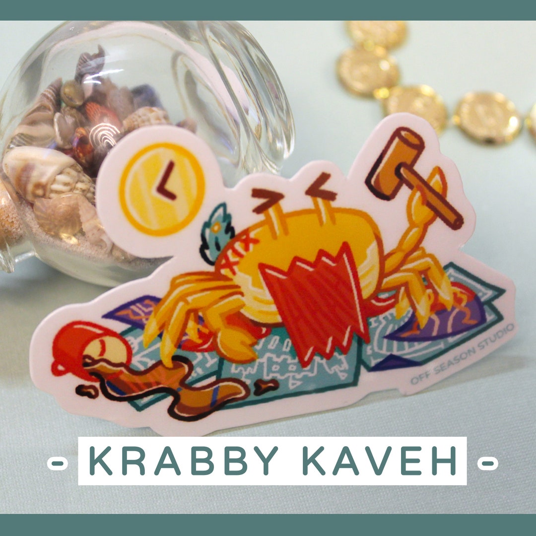 Krabby Kaveh Hammers Away Genshin Impact Sticker, Kaveh Sticker ...