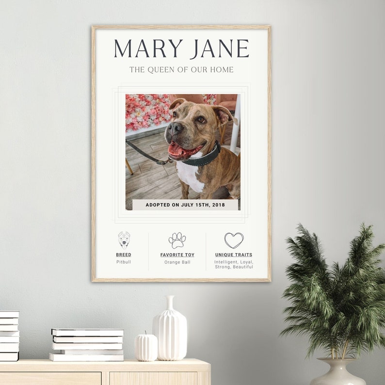 Pitbull Custom Portrait | Custom Dog Portrait | Personalized Dog Photo ...