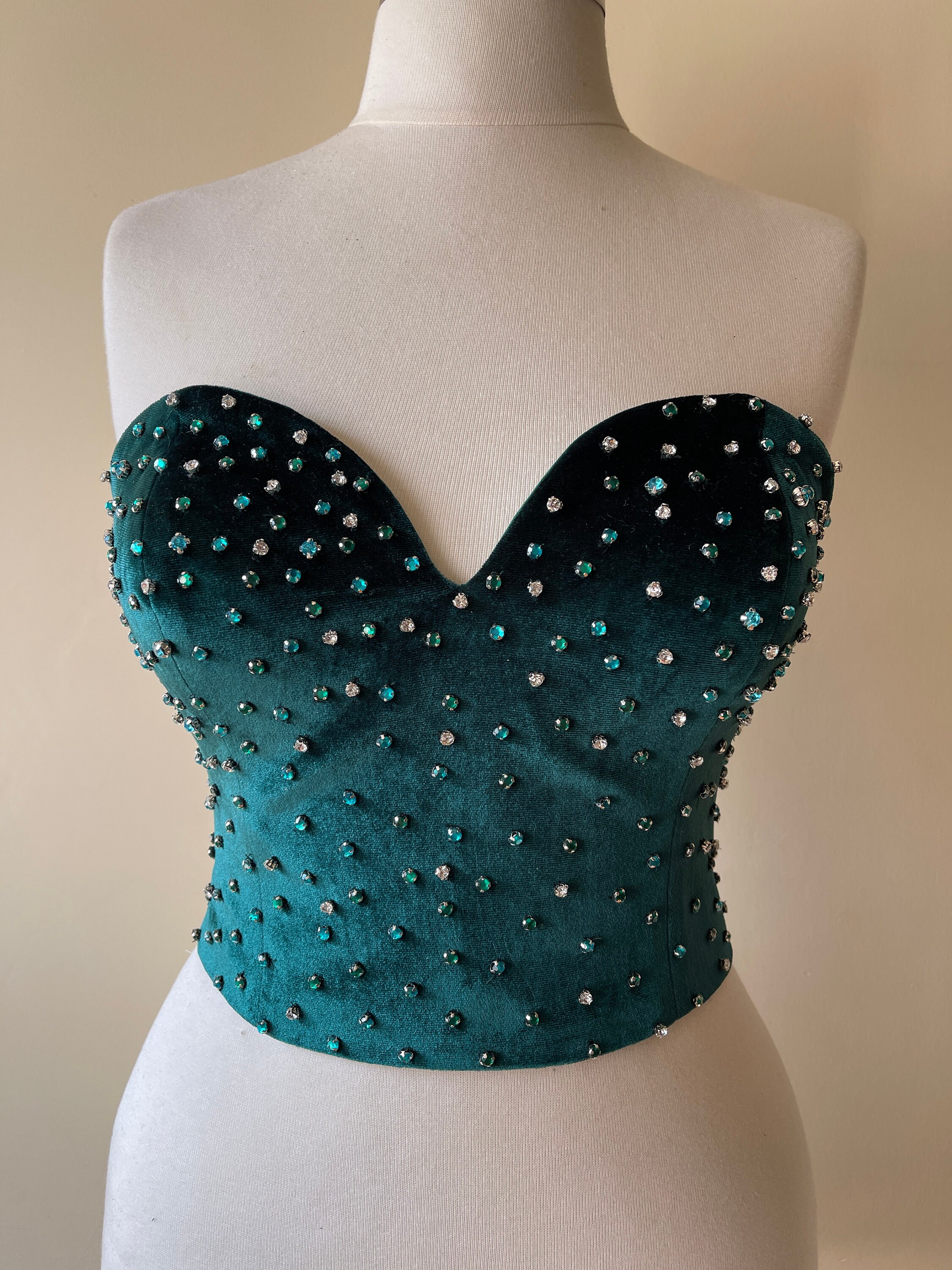 Handmade Turquoise Stone Embellished Corset Unique Design, Adjustable ...