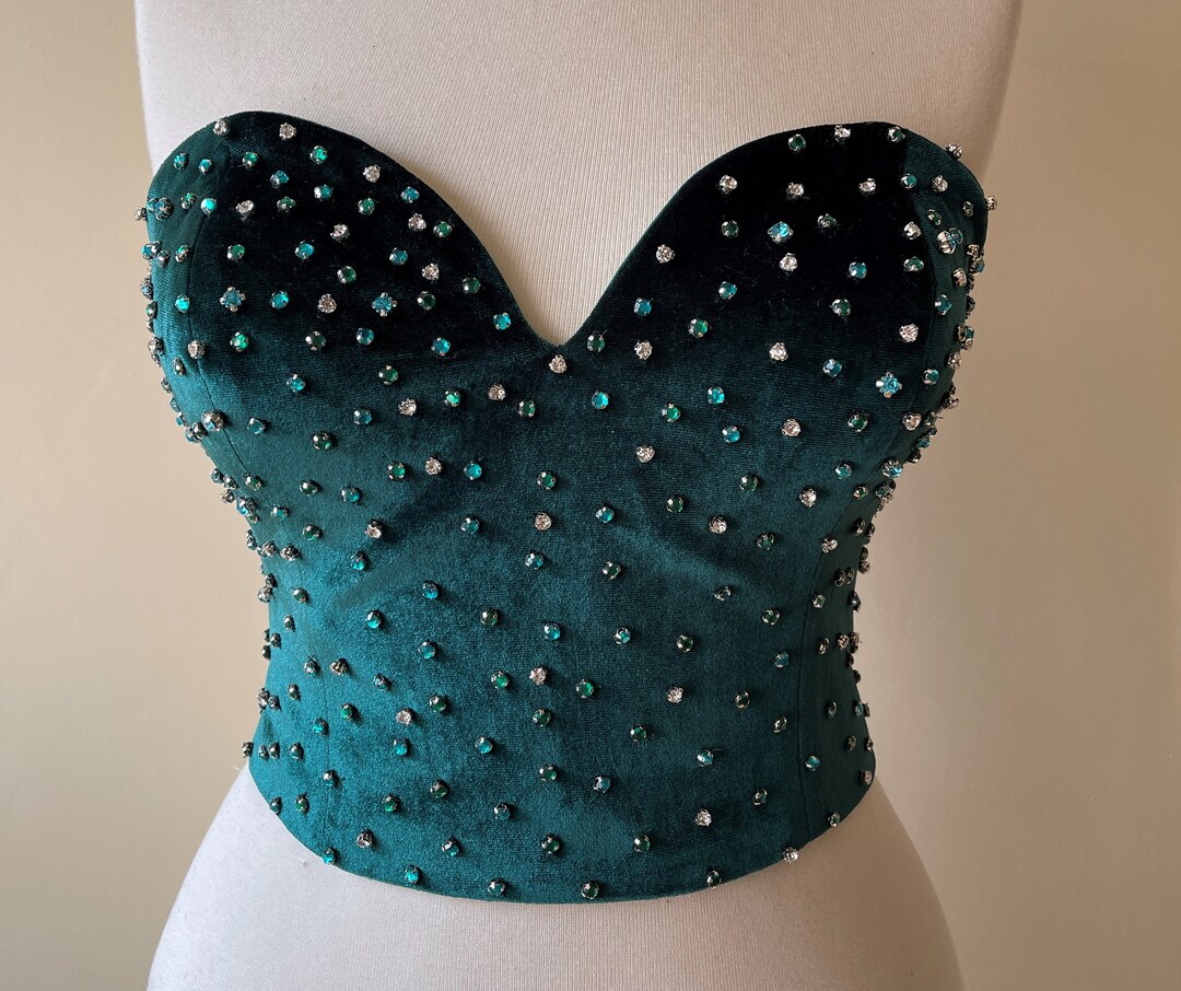 Handmade Special Green Bustier Corset Top for Weddings Haute Couture ...
