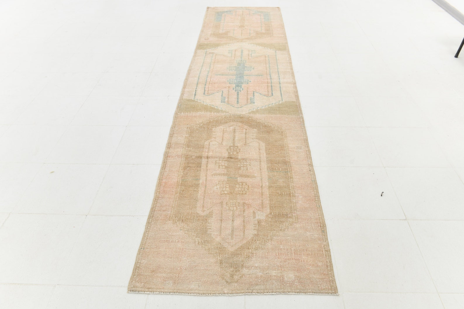 3x12 Salmon Blue Rug, 3x12 Turkish Hallway Runner Rug, 3x12 Wool ...