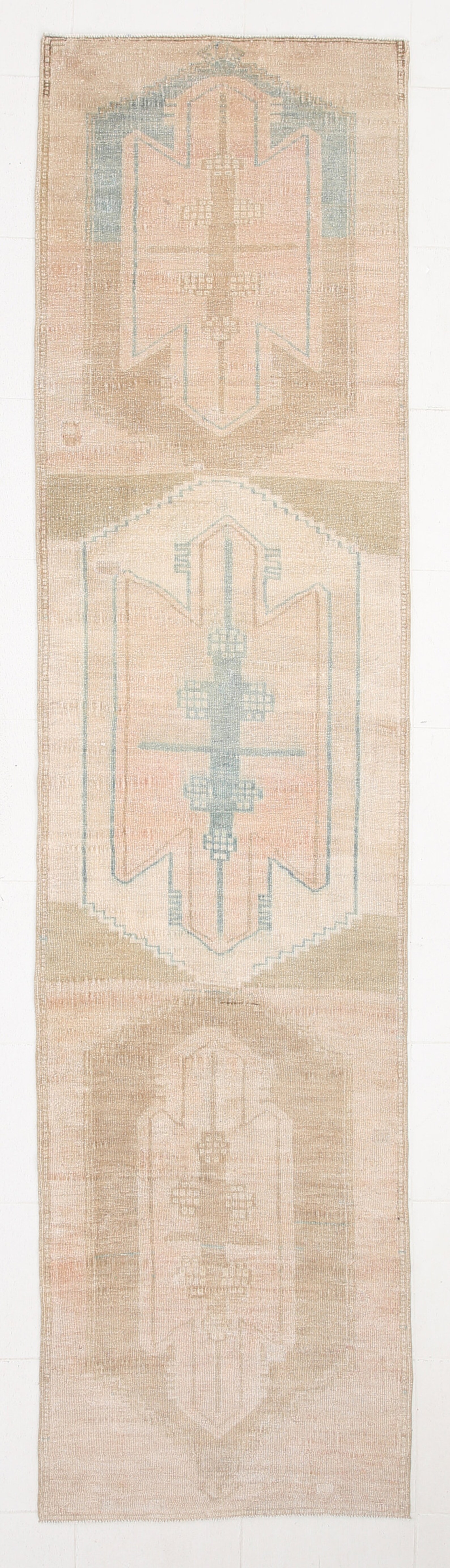 3x12 Salmon Blue Rug, 3x12 Turkish Hallway Runner Rug, 3x12 Wool ...