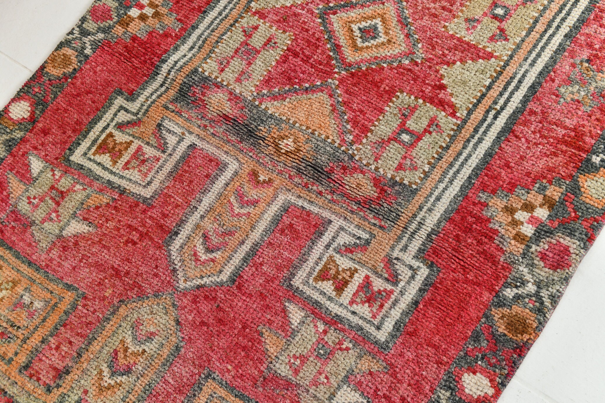 3x12 Green Modern Oushak Rug 3x12 Red Vintage Runner Rug - Etsy