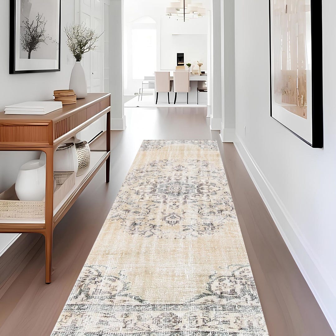 3x8 Rug, 3x8 Vintage Runner, 3x8 Light Green HALLWAY VINTAGE RUNNER Rug ...