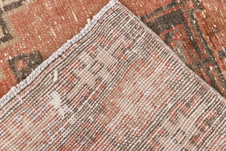 4x11 Rustic Farmhouse Vintage Runner Rug, Turkish Geometric Aesthetic ...