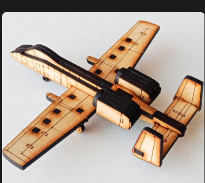Laser Cut A-10 Thunderbolt Warthog 3D Aircraft Template Cdr Dxf Svg Aı ...