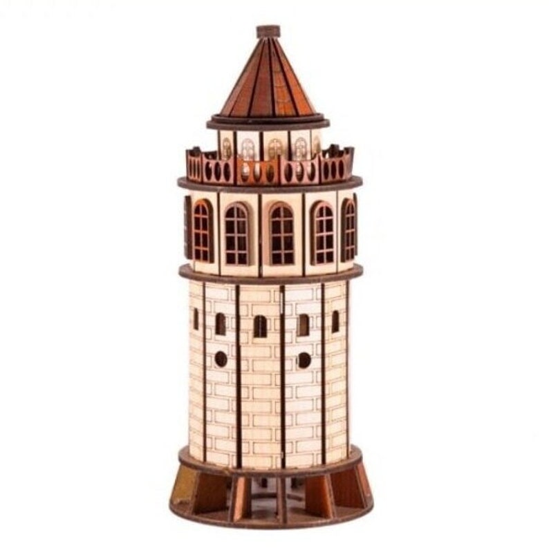 Laser Cut 3D Wooden Lighthouse Tower Building Model Cdr Dxf Svg Ai File ...