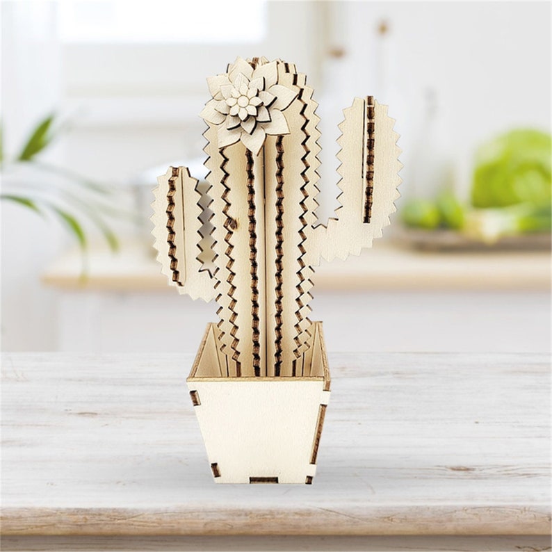 Laser Cut Wooden Model Cactus Cdr Dxf Svg Ai File - Etsy