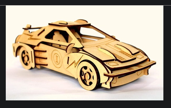 Laser Cut Wooden Puzzle Racing Car Toy Model Cdr Dxf Svg Ai File - Etsy