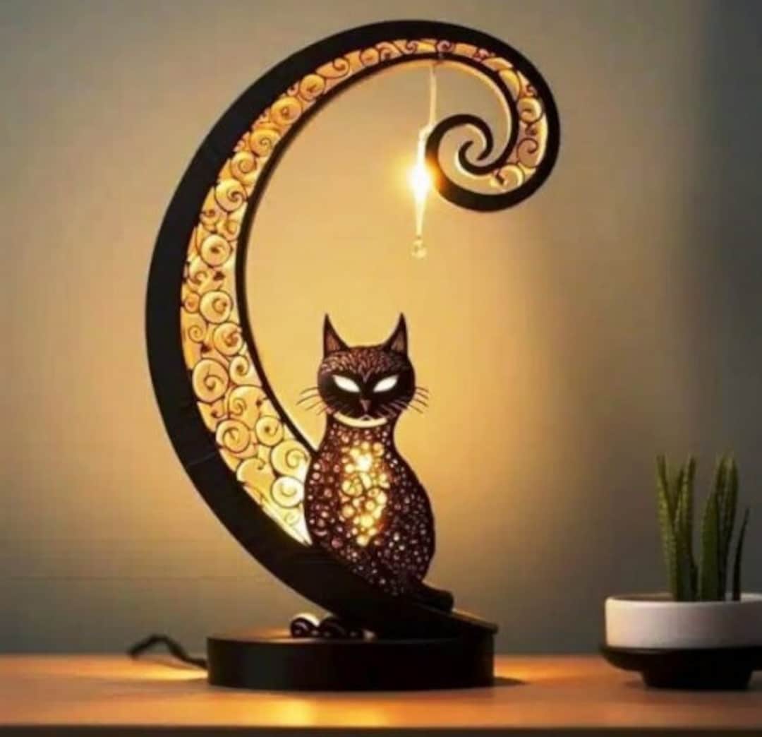 Laser Cut Model Cat Lamp Cdr Dxf Svg Pdf File - Etsy