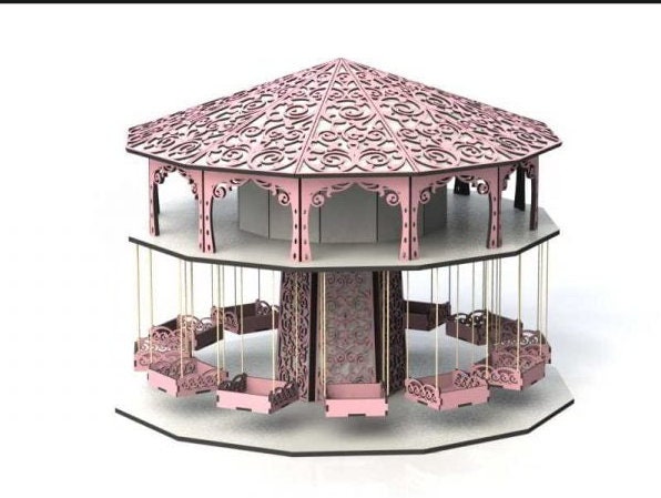 Laser Cut Wooden Puzzle Carousel Ride for Kids Cdr Dxf Svg Ai File - Etsy