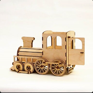 Laser Cut Steam Locomotive Pen Organizer With Piggy Bank Cdr Dxf Svg Aı ...