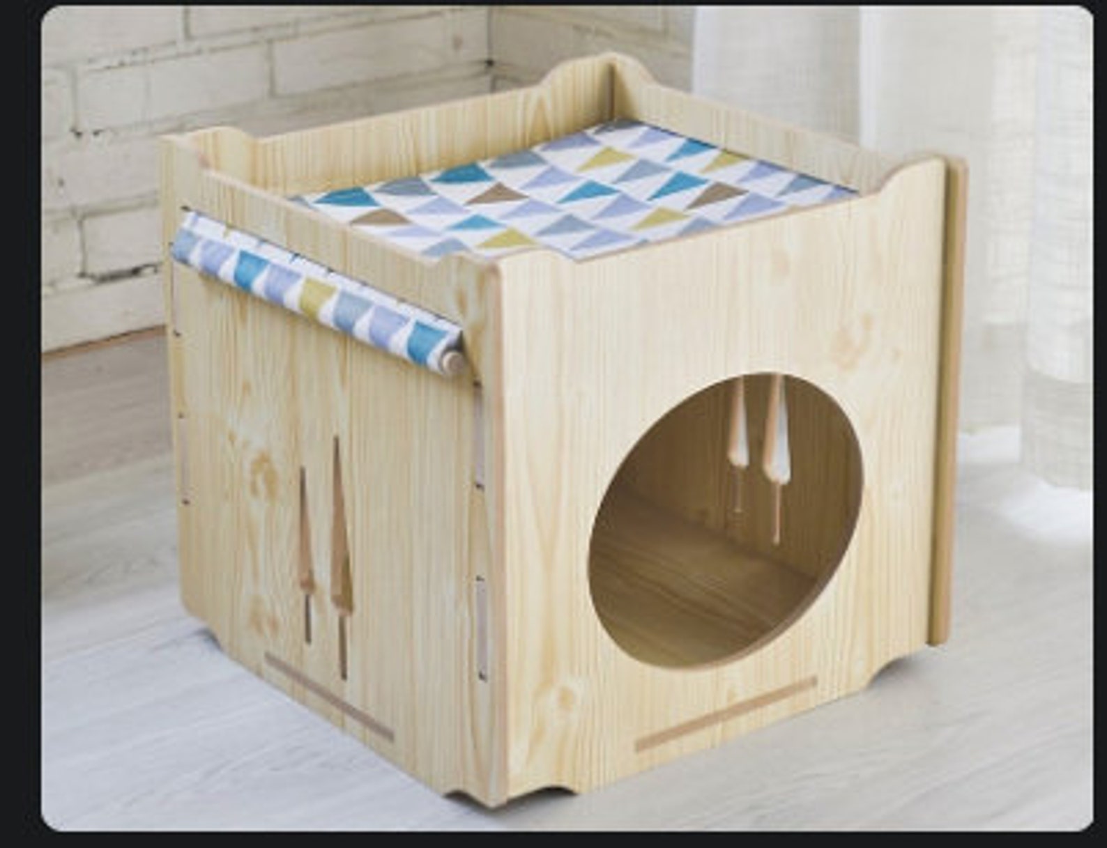 Laser Cut Wooden Cat House Stackable Cat Hammock House Kitty - Etsy