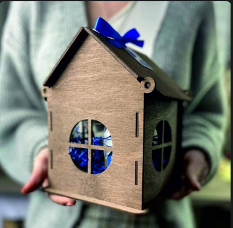 Laser Cut House Shaped Gift Box Cdr Svg Dxf Aı File - Etsy