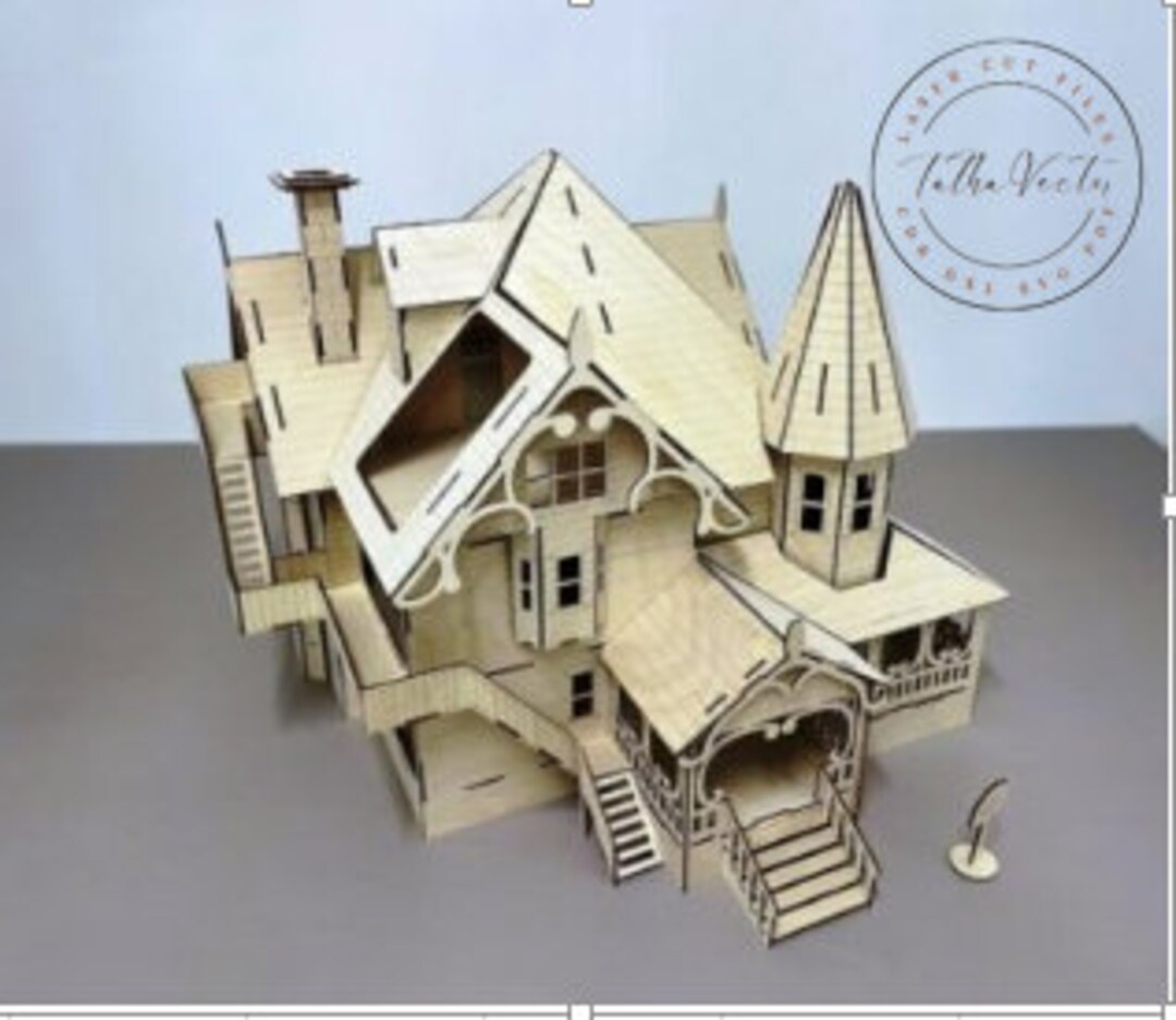 Laser Cut Model Doll House Cdr Dxf Svg Pdf File - Etsy