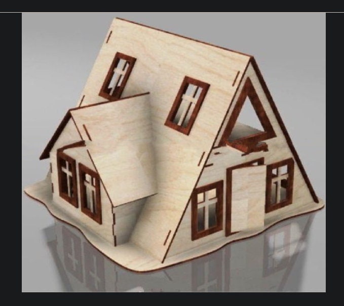 Laser Cut Wooden House Model Architectural Design Cdr Dxf Svg Ai File ...