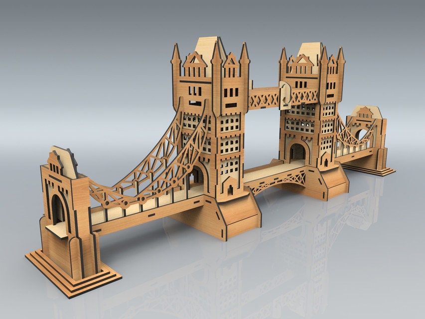 Laser Cut Tower Bridge Model for Laser Cut Dxf Svg CDR Vectors Art-3d ...
