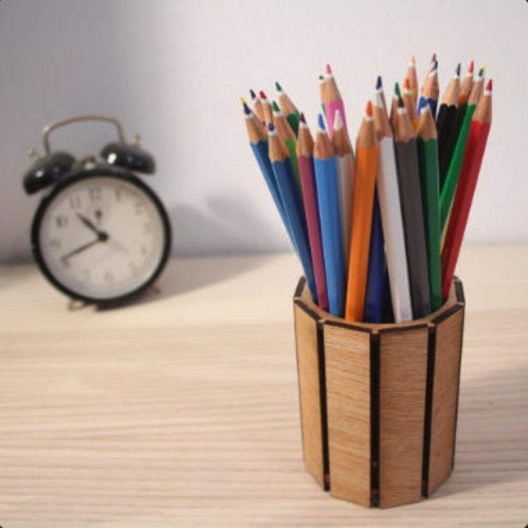 Laser Cut Simple Pencil Holder Cdr Dxf Svg Aı File - Etsy