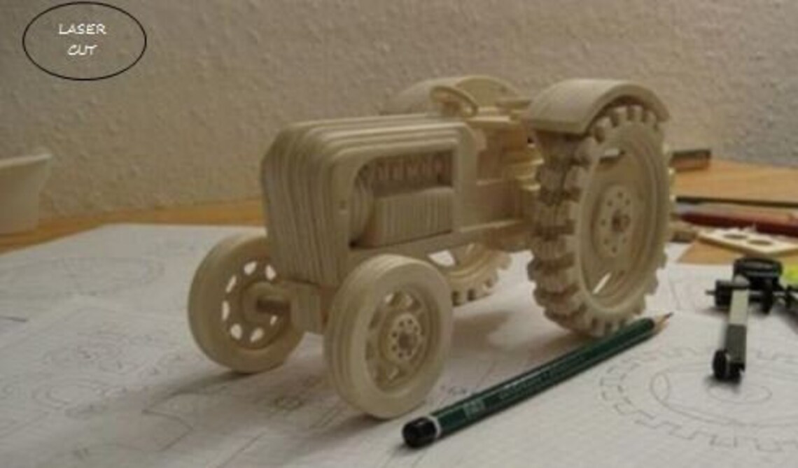 Laser Cut Tractor Model Cdr Dxf Svg Pdf File - Etsy