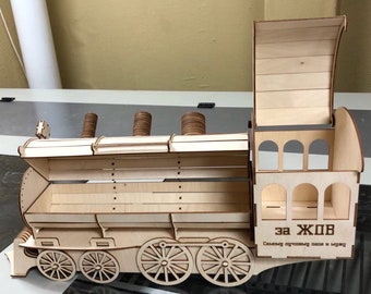Wooden Train Locomotive Laser Cut Files SVG DXF CDR Vector Plans, Files Instant Download, Cnc ...