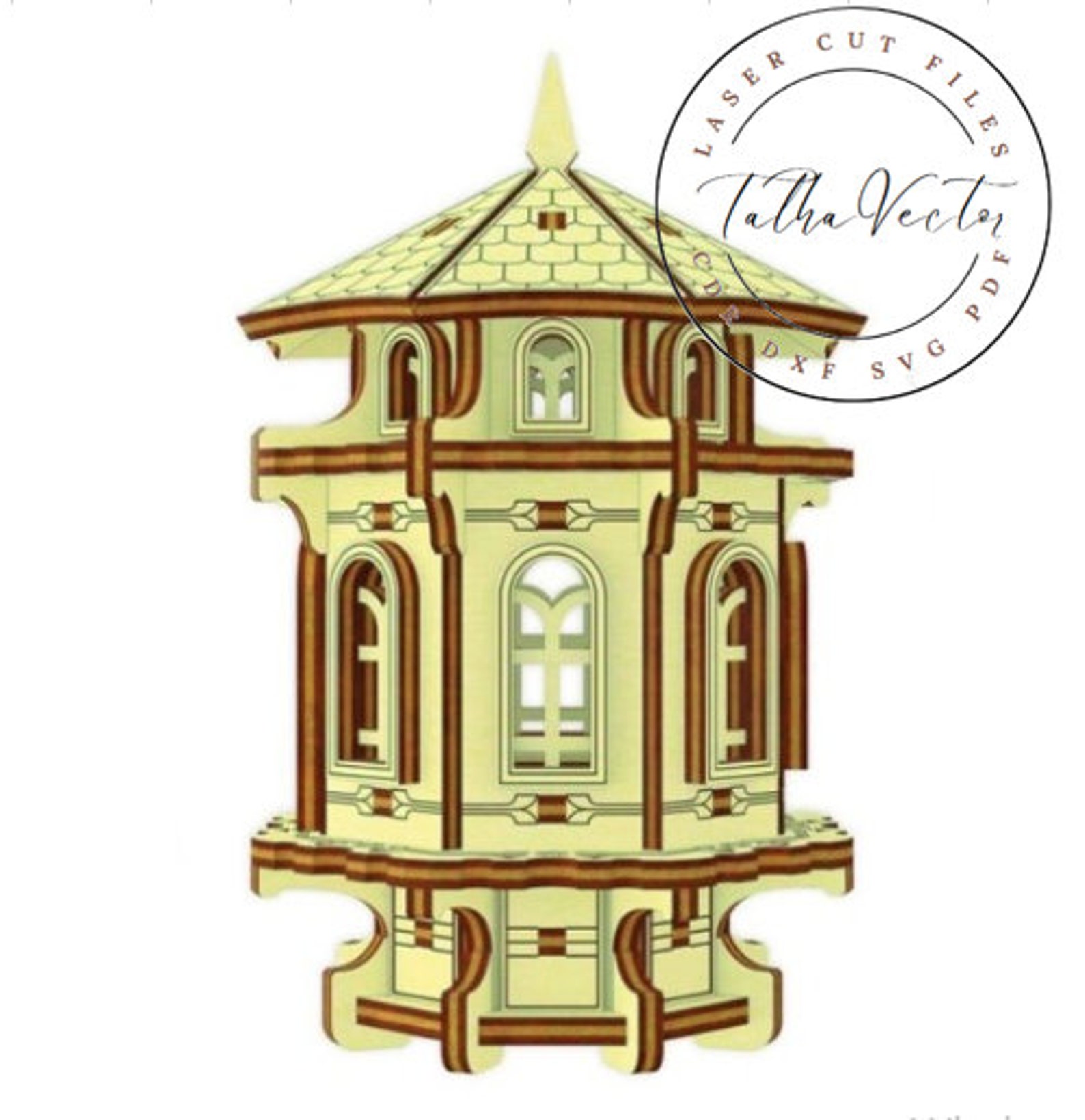Laser Cut Model Garden Tower Cdr Dxf Svg Pdf File Vector - Etsy