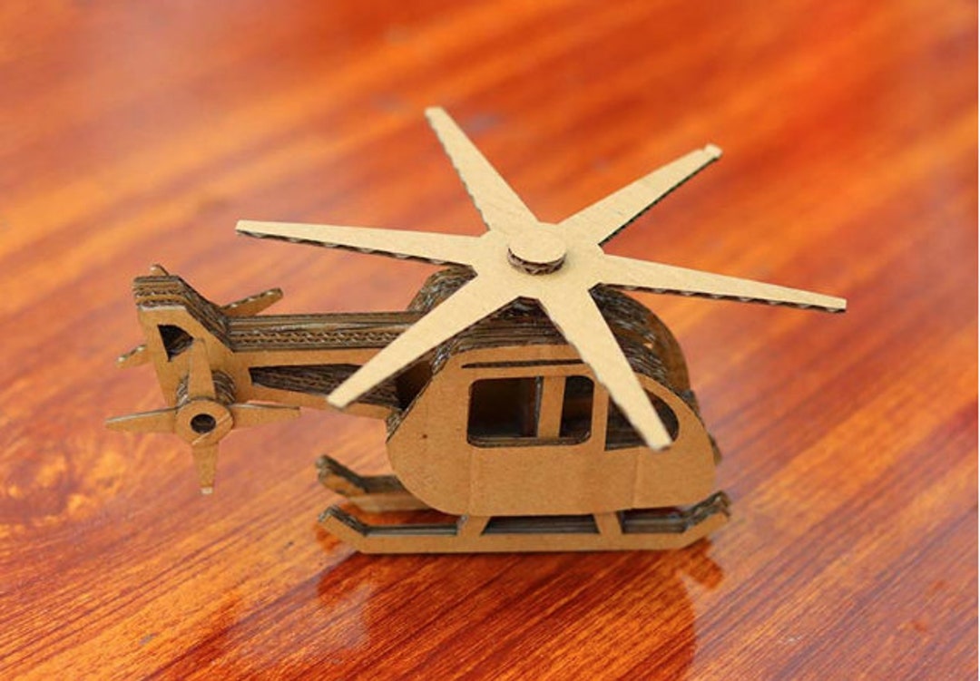 Laser Cut Cardboard Helicopter for Kids Laser Cutting Cardboard Toys ...