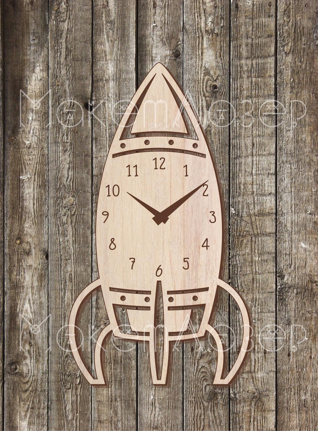 Laser Cut Rocket Wall Clock Cdr Svg Ai Dxf File - Etsy