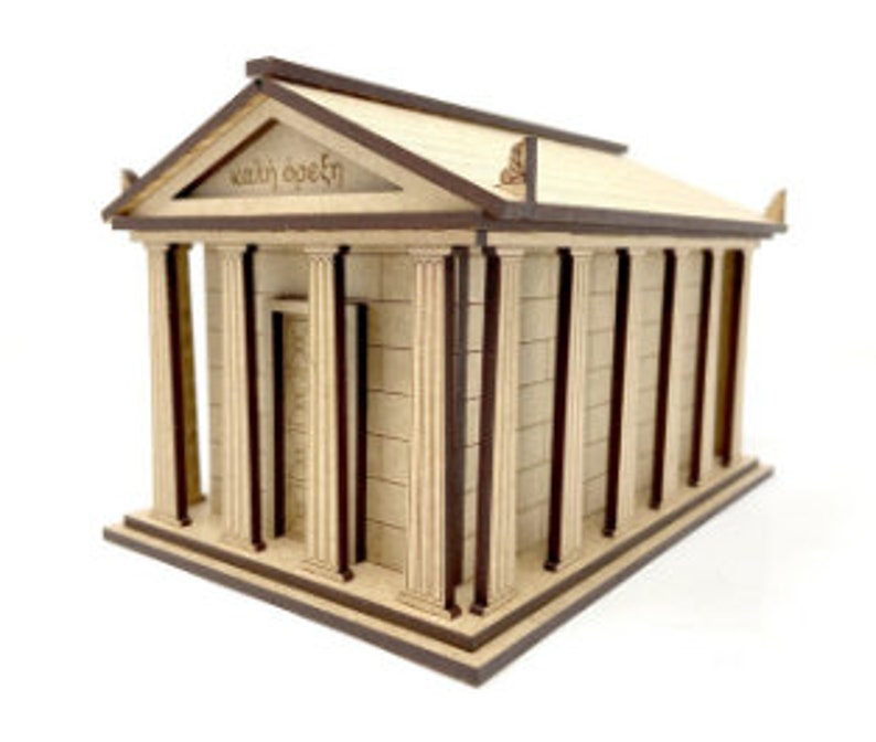 Laser Cut Greek Temple Recipe Box Cdr Dxf Svg Pdf File - Etsy