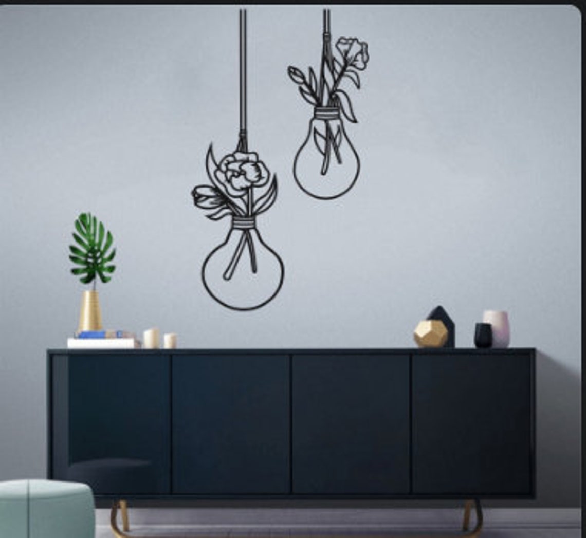 Laser Cut Light Bulb Wall Art Cdr Dxf Svg Ai File - Etsy