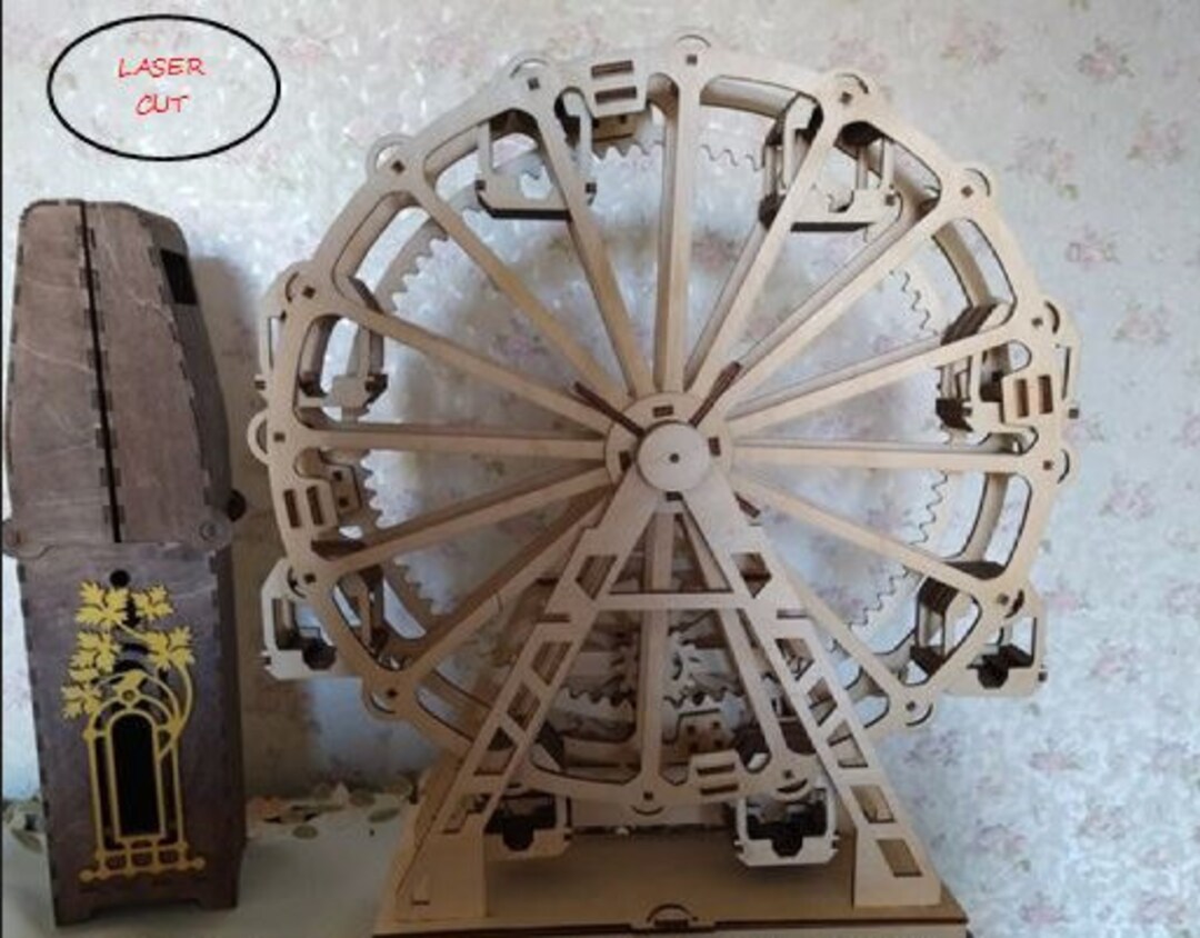 Laser Cut Wooden Model Ferris Wheel Cdr Dxf Svg Ai File - Etsy