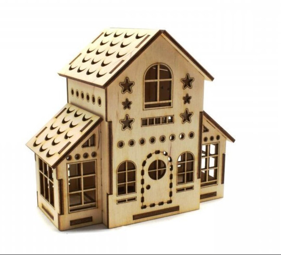 Wooden Christmas House Cdr Dxf Svg Ai File - Etsy
