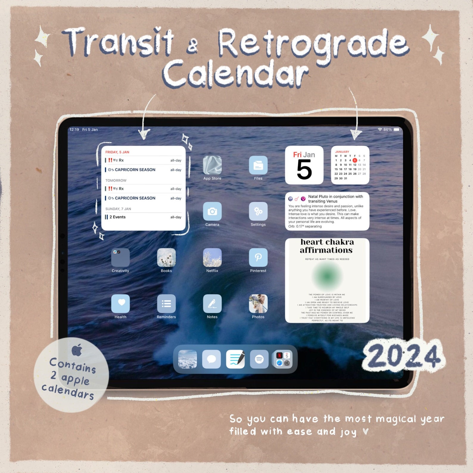 2024 Transit & Retrograde Calendar I Digital Planner I Astrology I 2024 ...