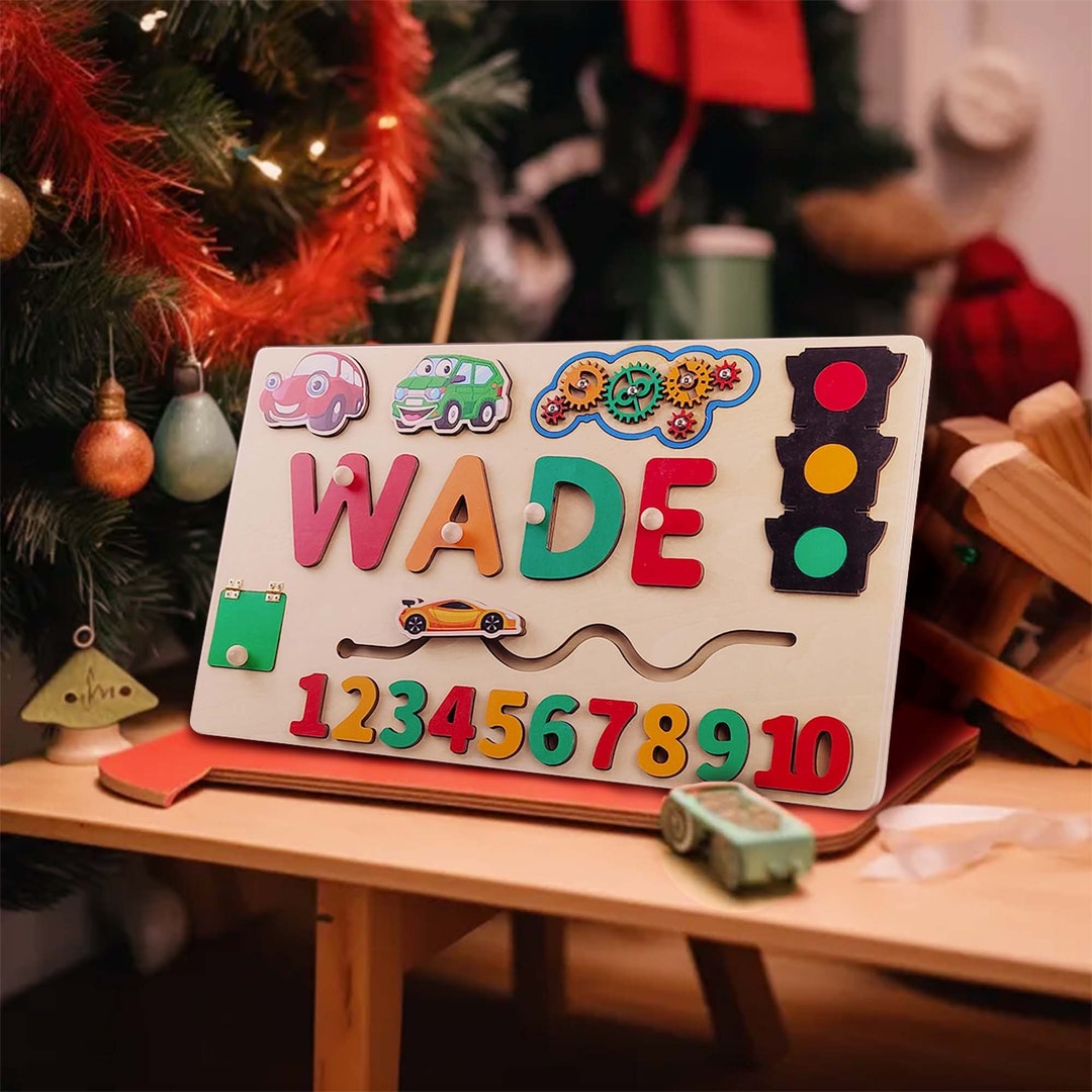 Name Puzzle Wooden Busy Board Puzzle Montessori Toys - Etsy