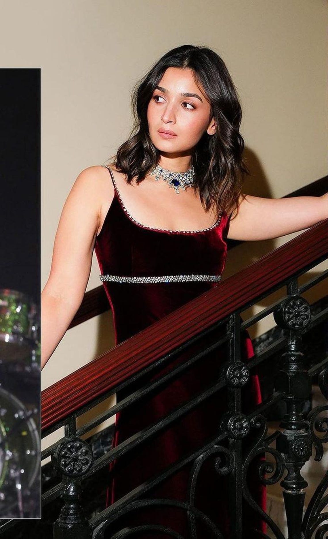 Aliya Bhatt Maroon Colour Velvet Gown - Etsy