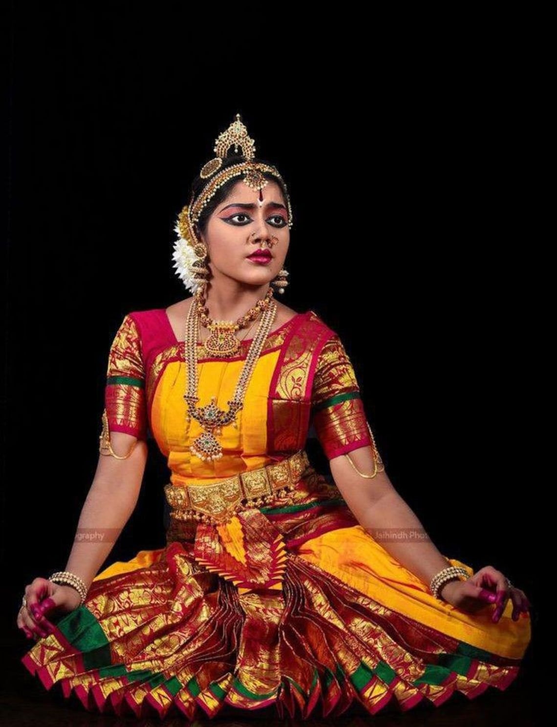 Red & Yellow Bharatnatyam Dance Dress - Etsy