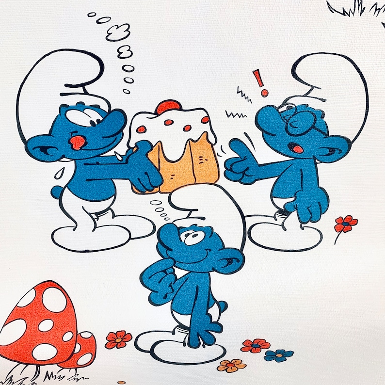 Vintage 1978 SMURFS Wallpaper – 2.5 Rolls Retro Wall Decor, Kids Room ...