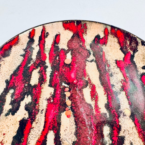 Vintage Copper Enameled Plate: Mid-Century Abstract H… - Gem