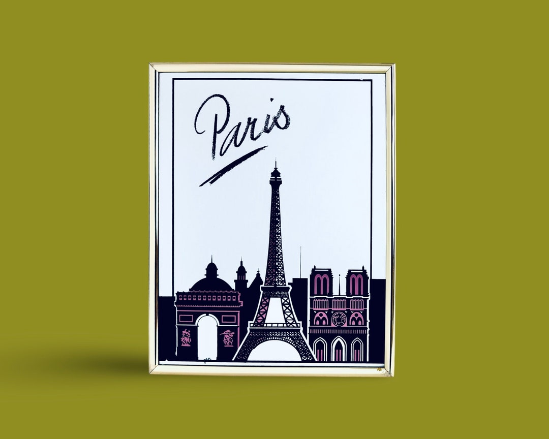 Vintage Paris Mirror 1980s – Eiffel Tower, Arc De Triomphe and Notre ...