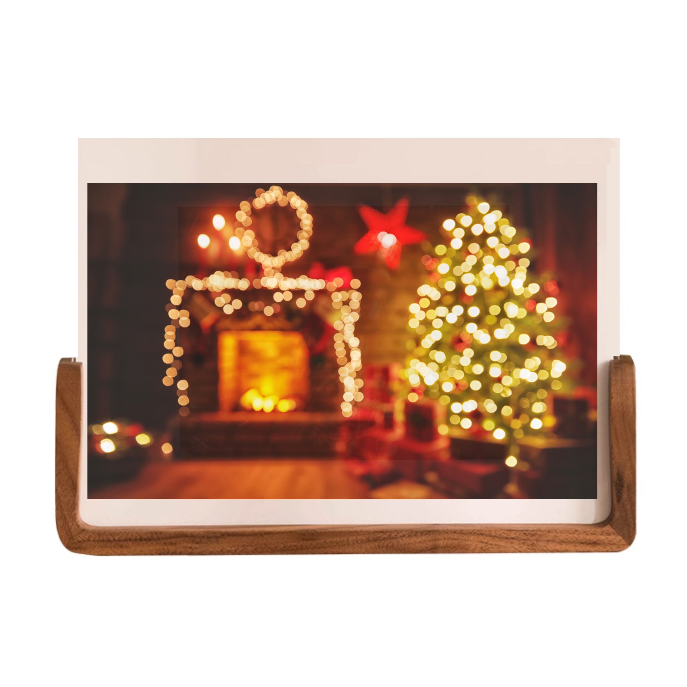 Walnut Photo Frame Transparent Standing Hardwood Rustic Tabletop ...