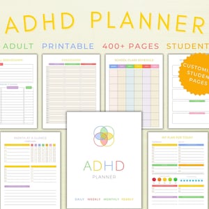 ADHD Planner, Adult, ADHD Planner Student, Daily and Weekly Planner ...