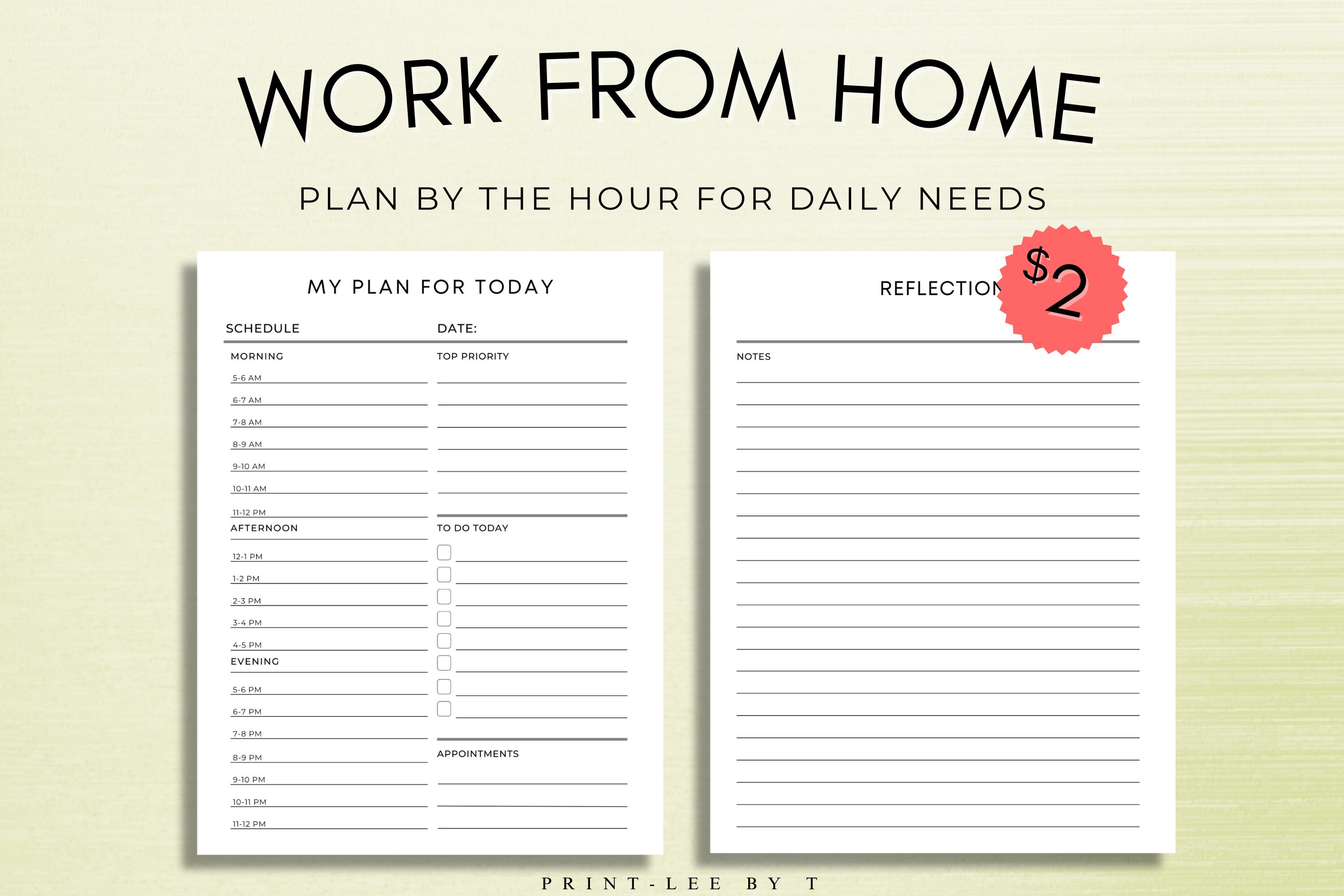 Work From Home Planner, Printable, Remote Work Schedule Tracker ...