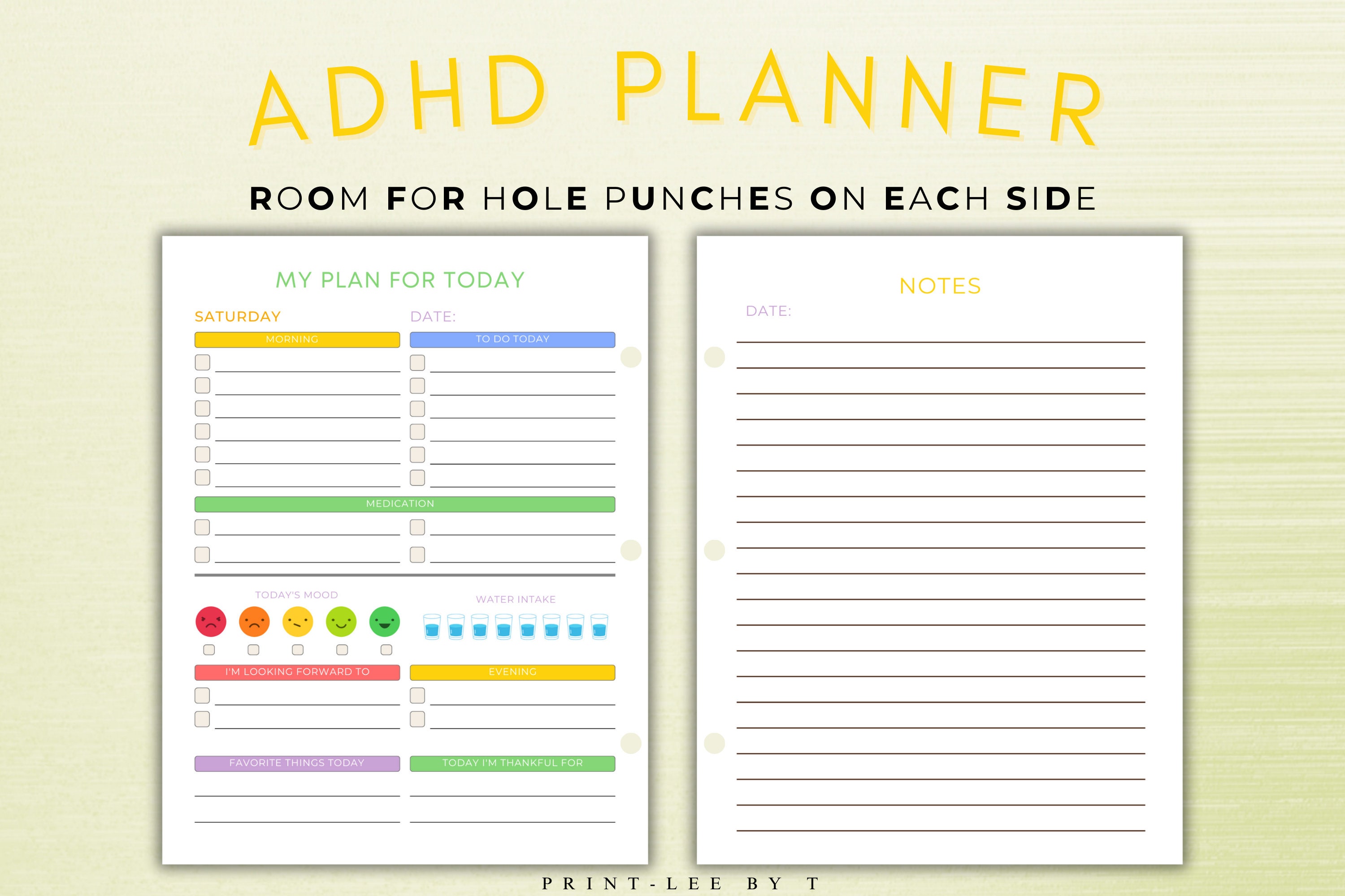 ADHD Planner, Adult, ADHD Planner Student, Daily and Weekly Planner ...