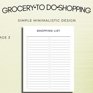 Minimal to Do List Printable, Simple Grocery List, Shopping List ...