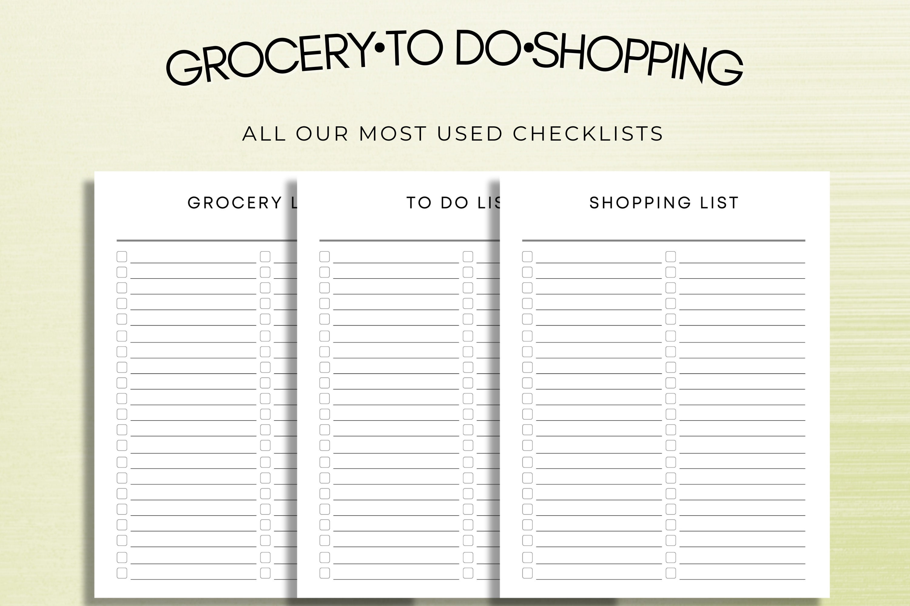 Minimal to Do List Printable, Simple Grocery List, Shopping List ...