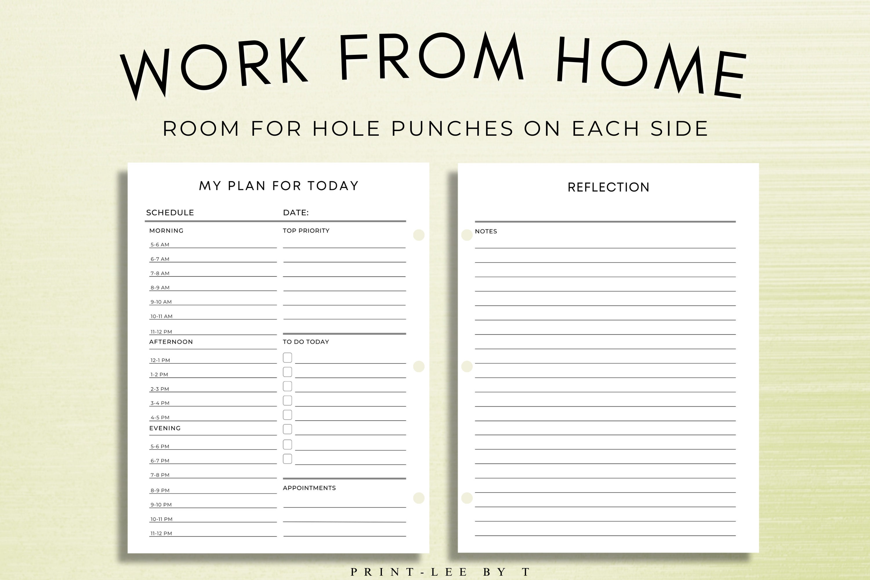 Work From Home Planner, Printable, Remote Work Schedule Tracker ...