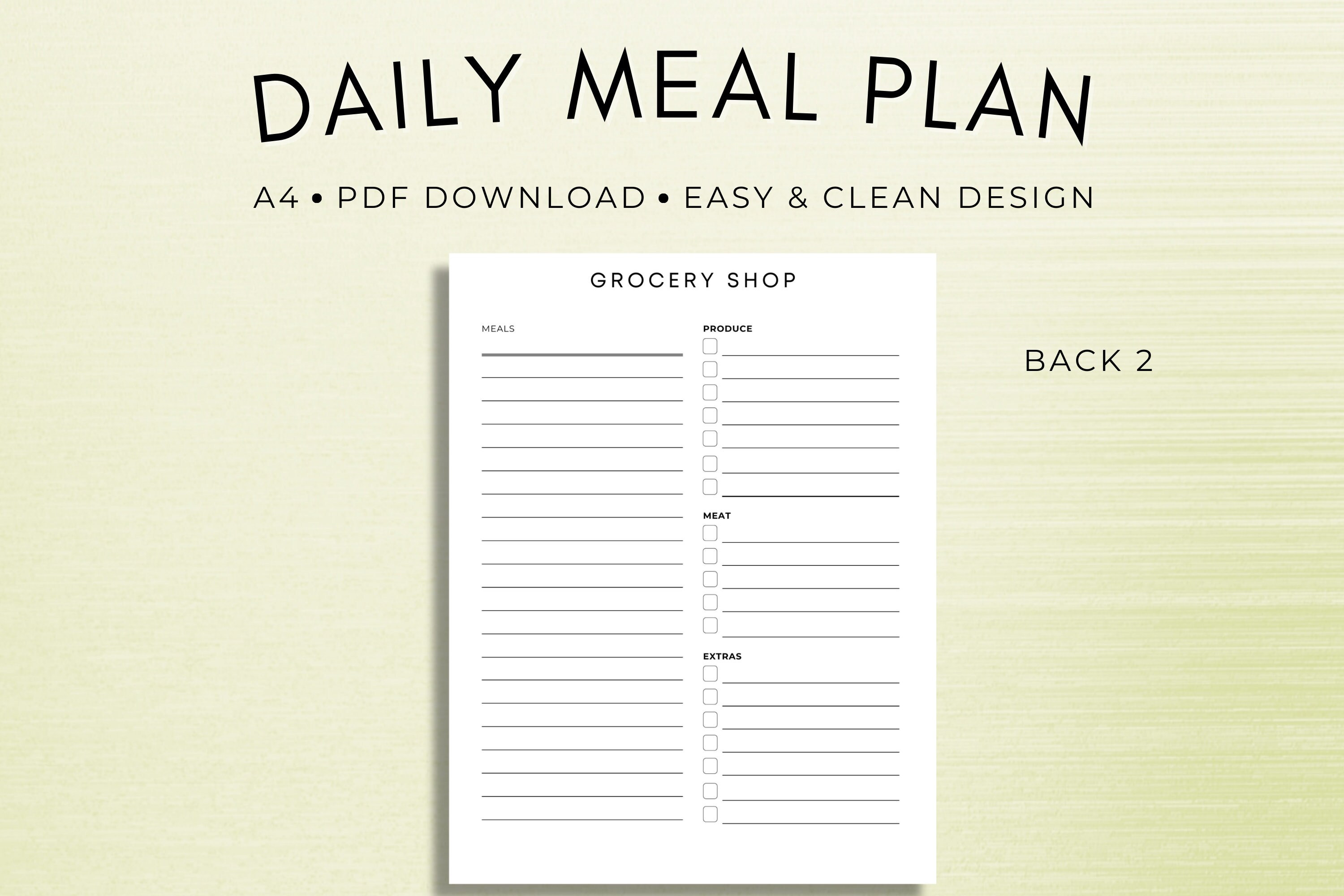 Printable Weekly Meal Planner, Meal Tracker, Food Journal, Meal Prep ...